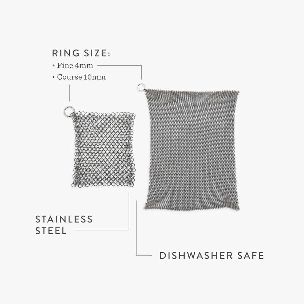 Barebones Living | Stainless Steel Cleaning Mesh | Cast Iron Scourer ...