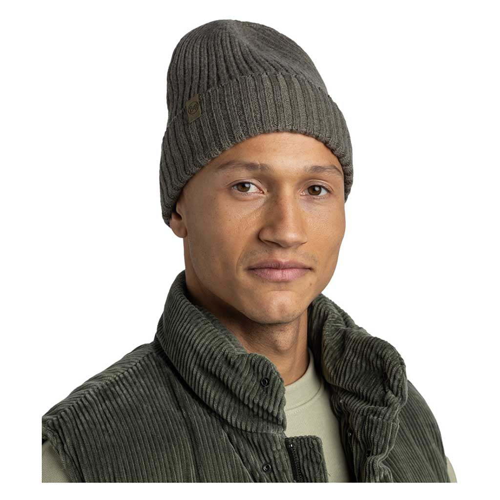 BUFF | Norval Knitted Beanie | Rib Knit Beanie | Bark | WildBounds UK