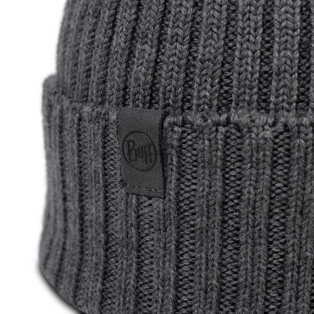 BUFF | Norval Knitted Beanie | Rib Knit Beanie | Heather Grey - WildBounds