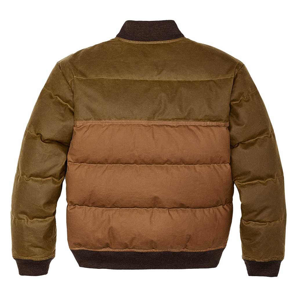 Filson | Down Bomber Jacket | Men's | Waxed Cotton Puffy | Dark Tan ...