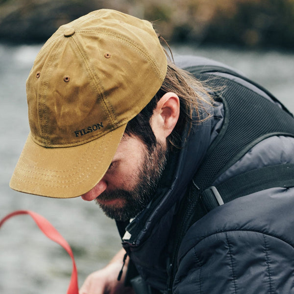Filson | Oil Tin Low-Profile Cap | Waterproof Baseball Cap | Black ...