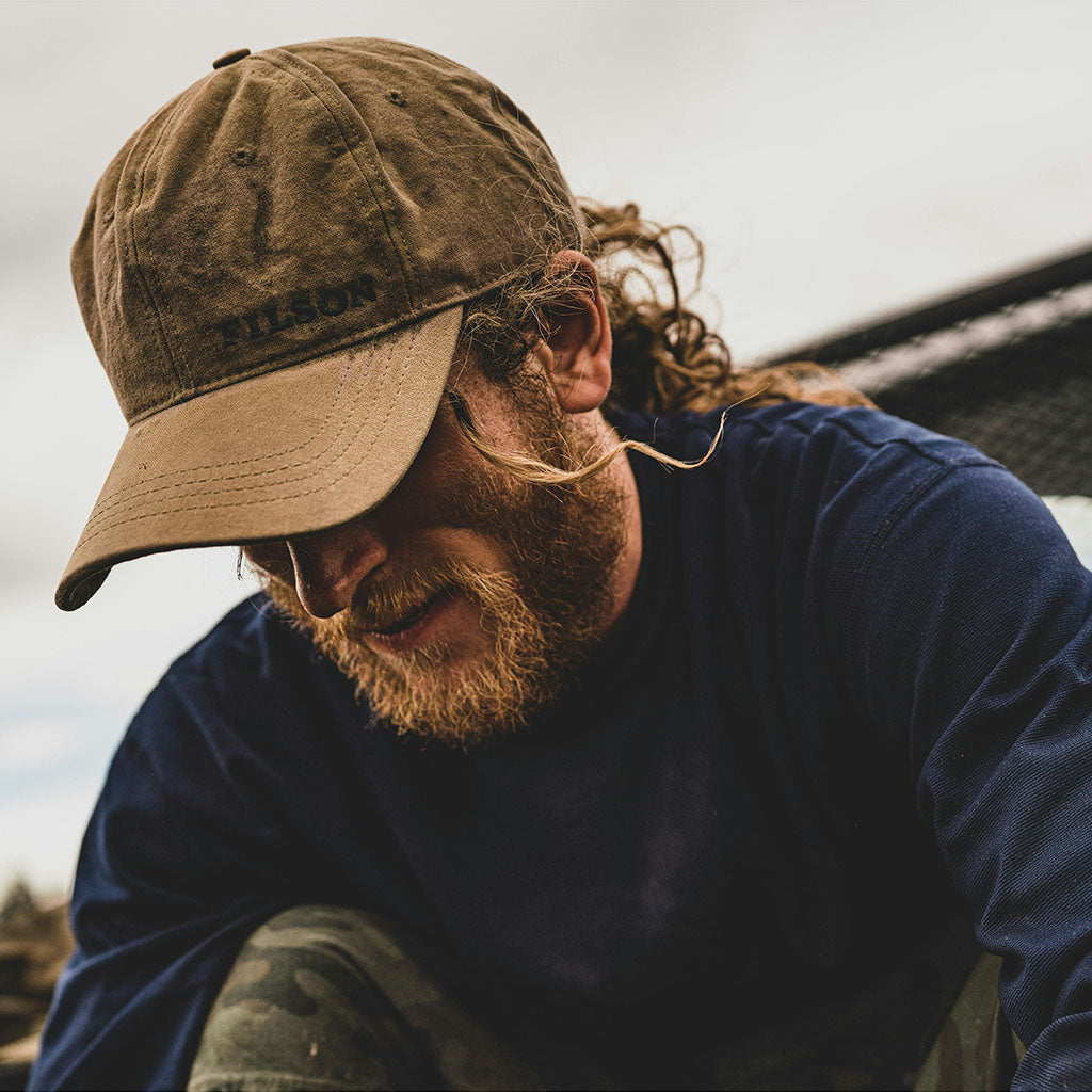 Filson | Oil Tin Low-Profile Cap | Waterproof Baseball Cap | Black ...