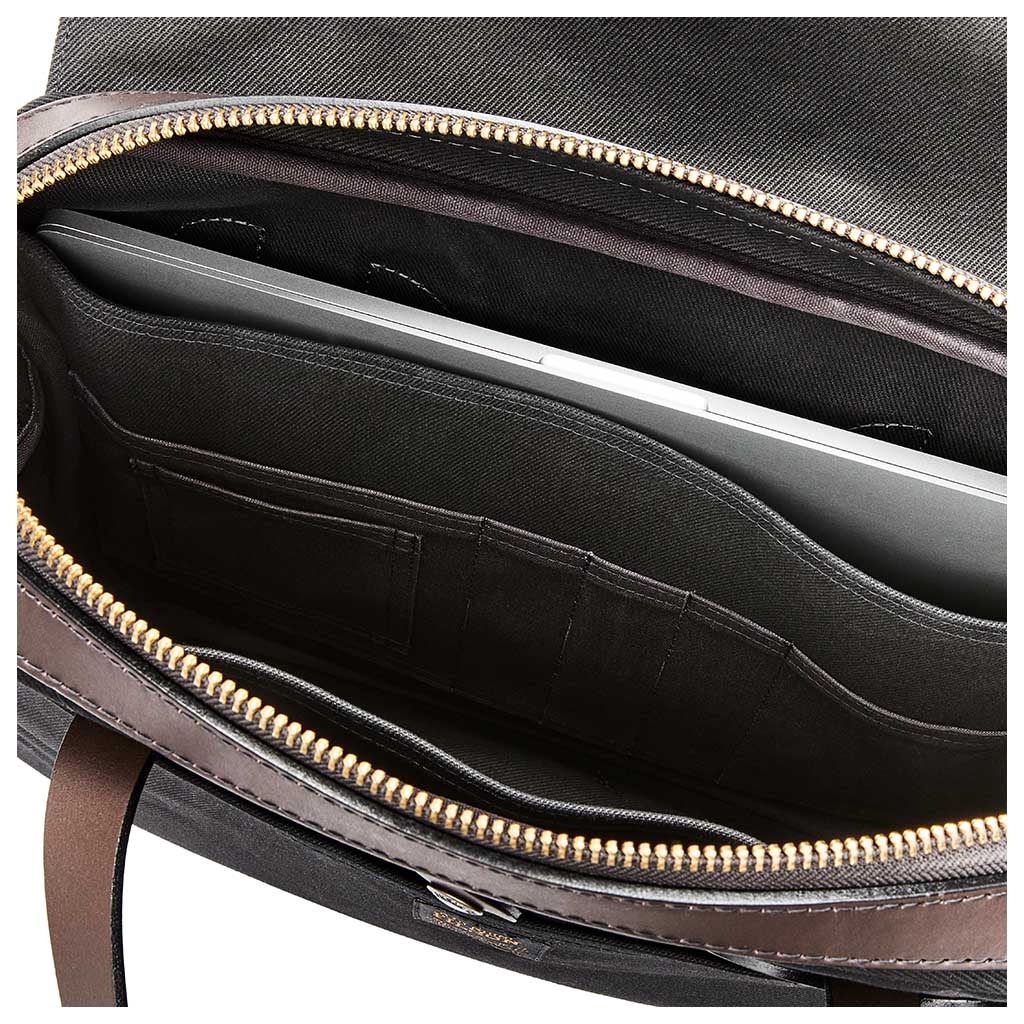 Filson | Rugged Twill Original Brief Case | Laptop Travel Bag | Black ...