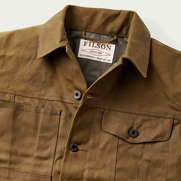 Filson | Tin Cloth Short Lined Cruiser | Waxed Jacket | Dark Tan ...