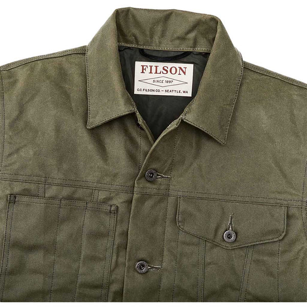 Filson | Tin Cloth Short Lined Cruiser | Waxed Jacket | Military Green ...
