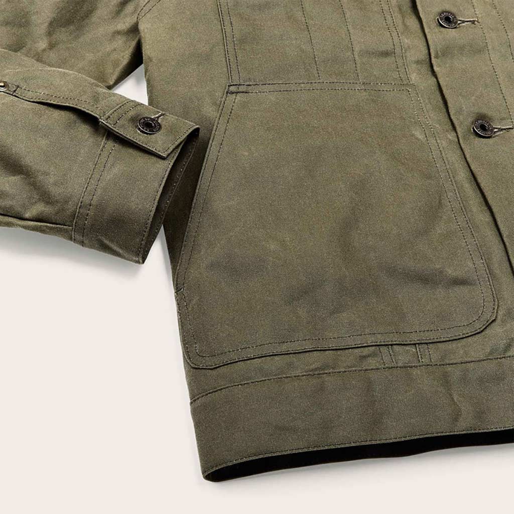 Filson | Tin Cloth Short Lined Cruiser | Waxed Jacket | Military Green ...