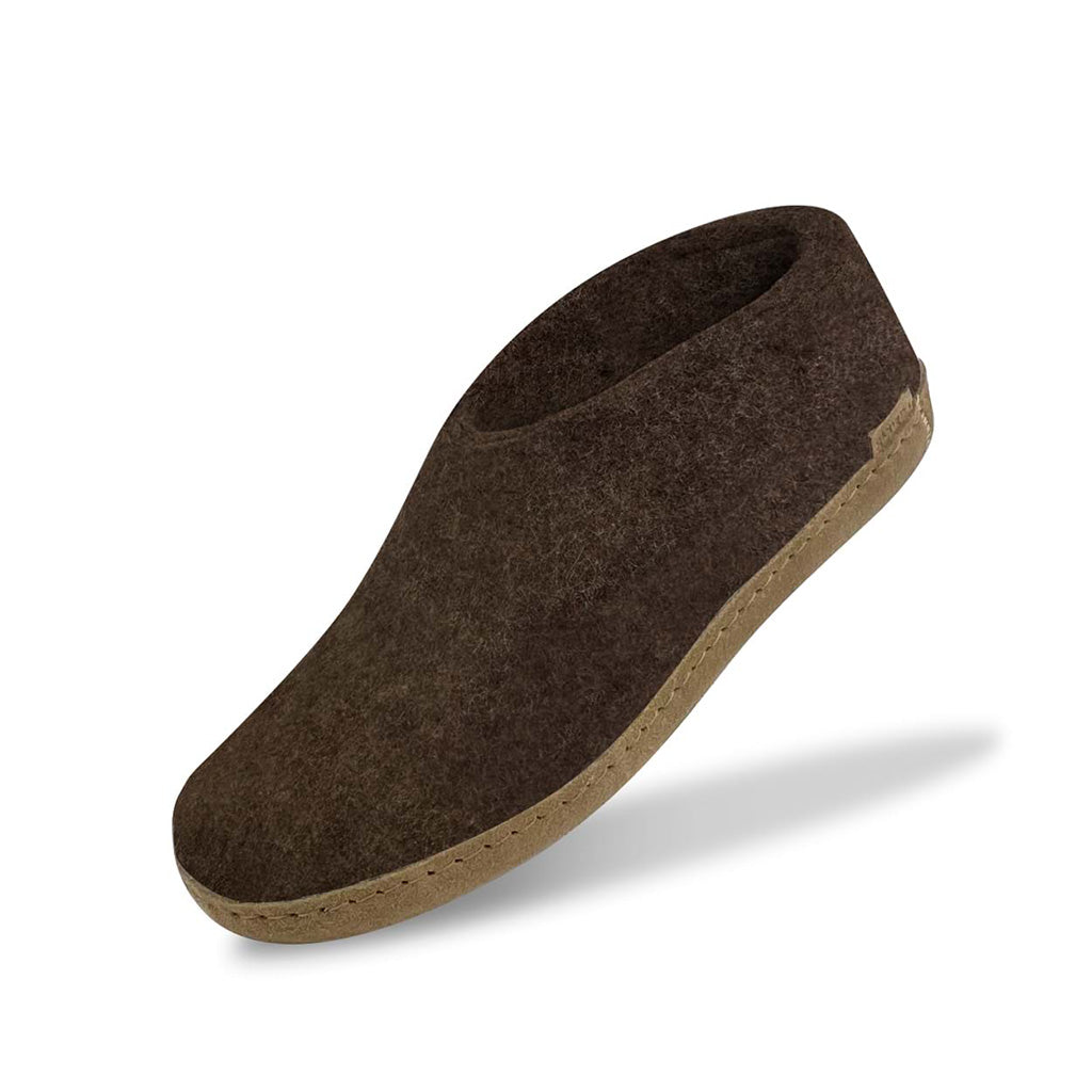 Glerups | Shoe with Leather Sole | Slipper Shoes | Chestnut - WildBounds