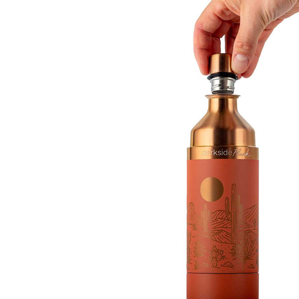 High Camp Flasks | Parkside Flask 750 | Mojave | Terracotta | Engraved ...