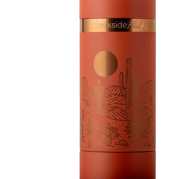 High Camp Flasks | Parkside Flask 750 | Mojave | Terracotta | Engraved ...
