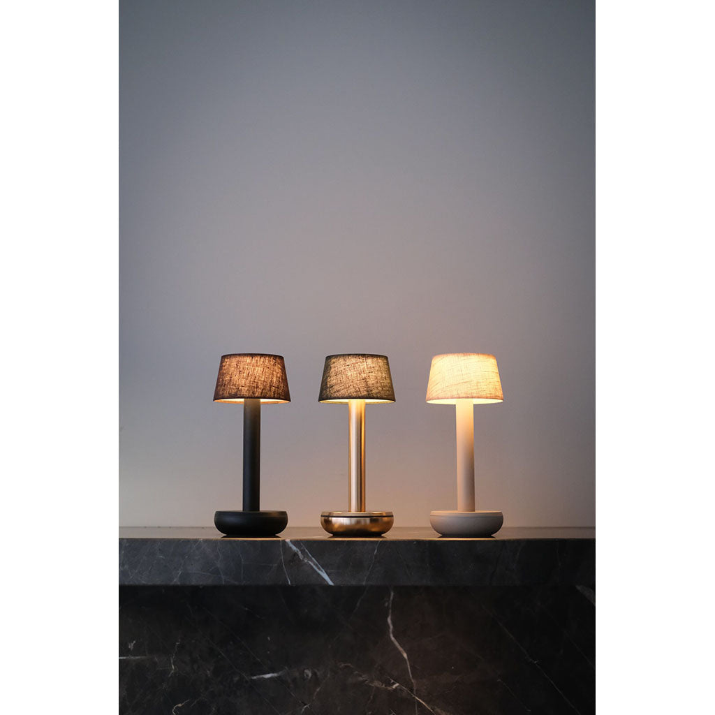 Humble Lights | Two Table Light | Black/Brown Linen | Cordless Lamp ...