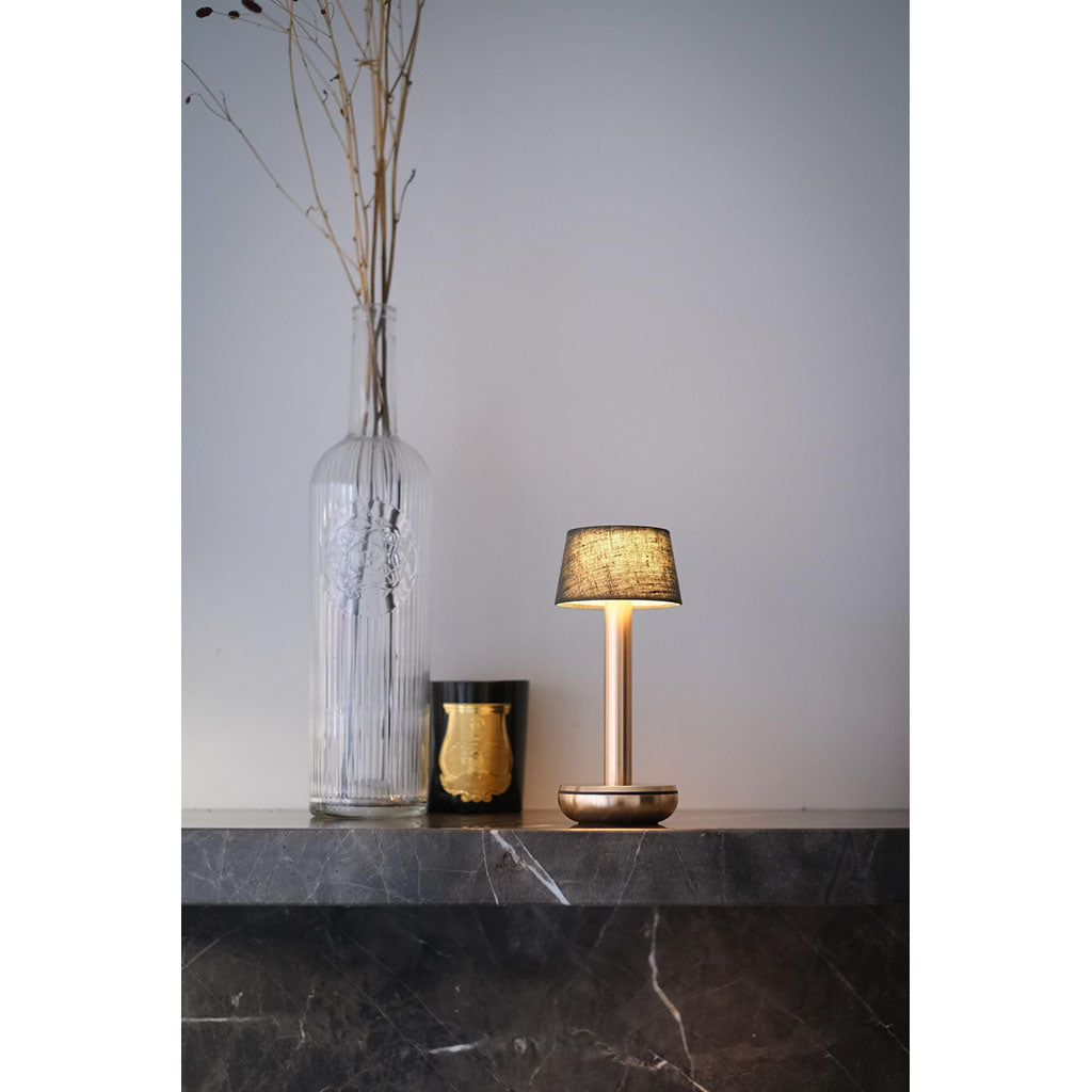 Humble Lights | Two Table Light | Black/Brown Linen | Cordless Lamp ...