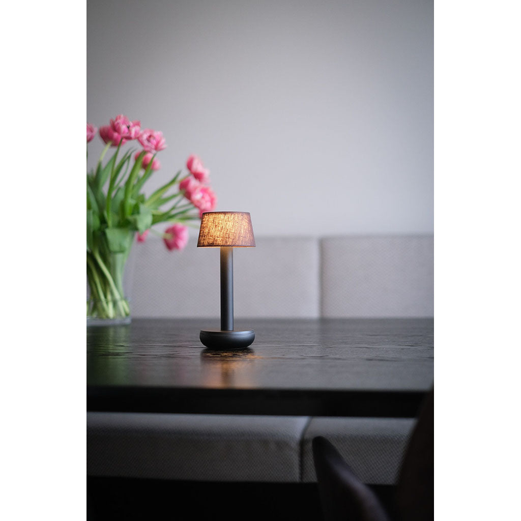 Humble Lights | Two Table Light | Black/Brown Linen | Cordless Lamp ...