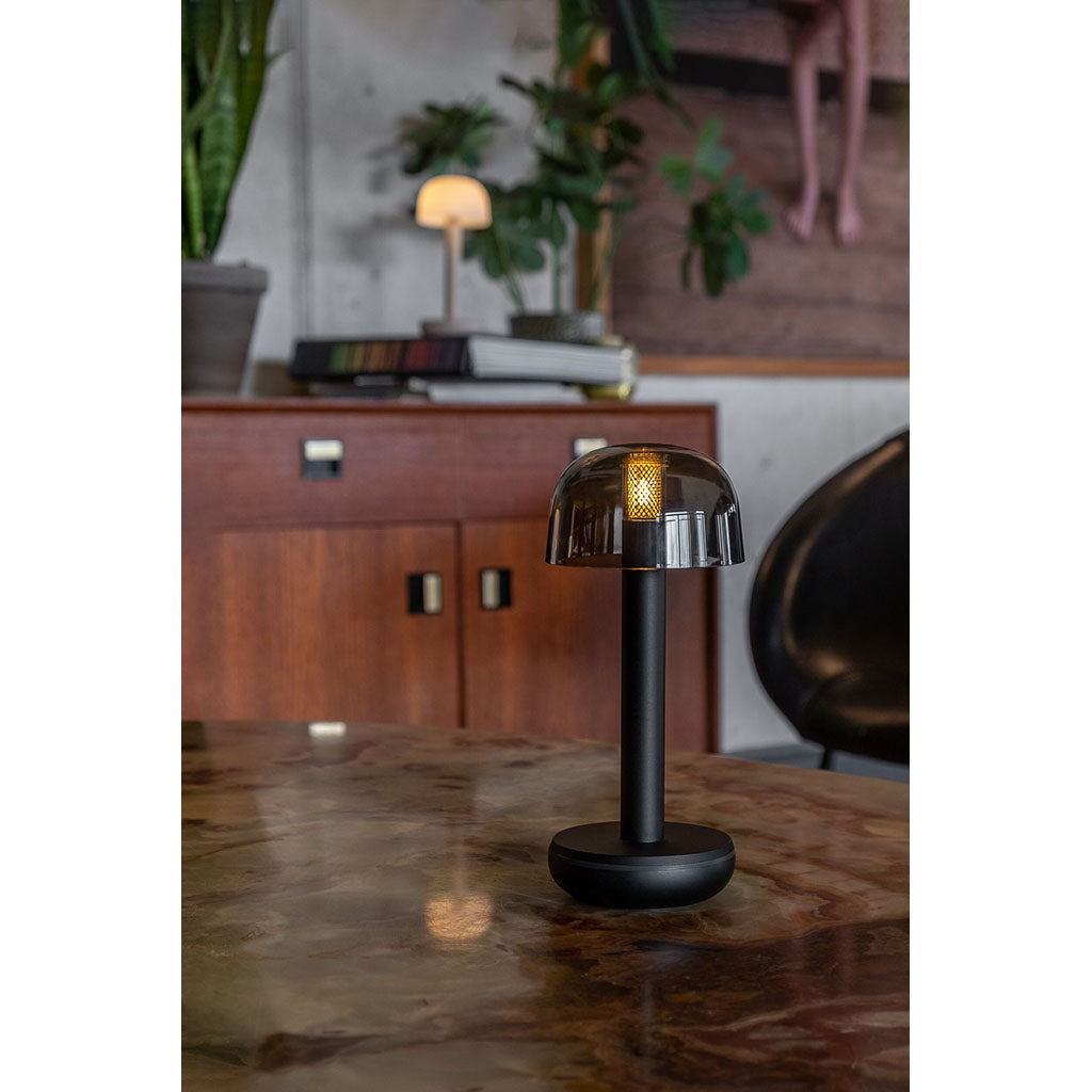 Humble Lights | Two Table Light | Black PC Smoked, Cordless Table Lamp ...