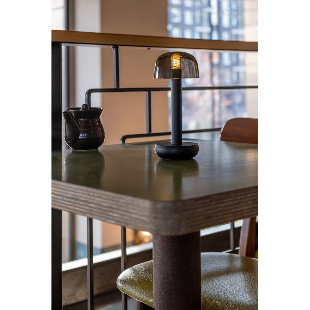 Humble Lights | Two Table Light | Black PC Smoked, Cordless Table Lamp ...