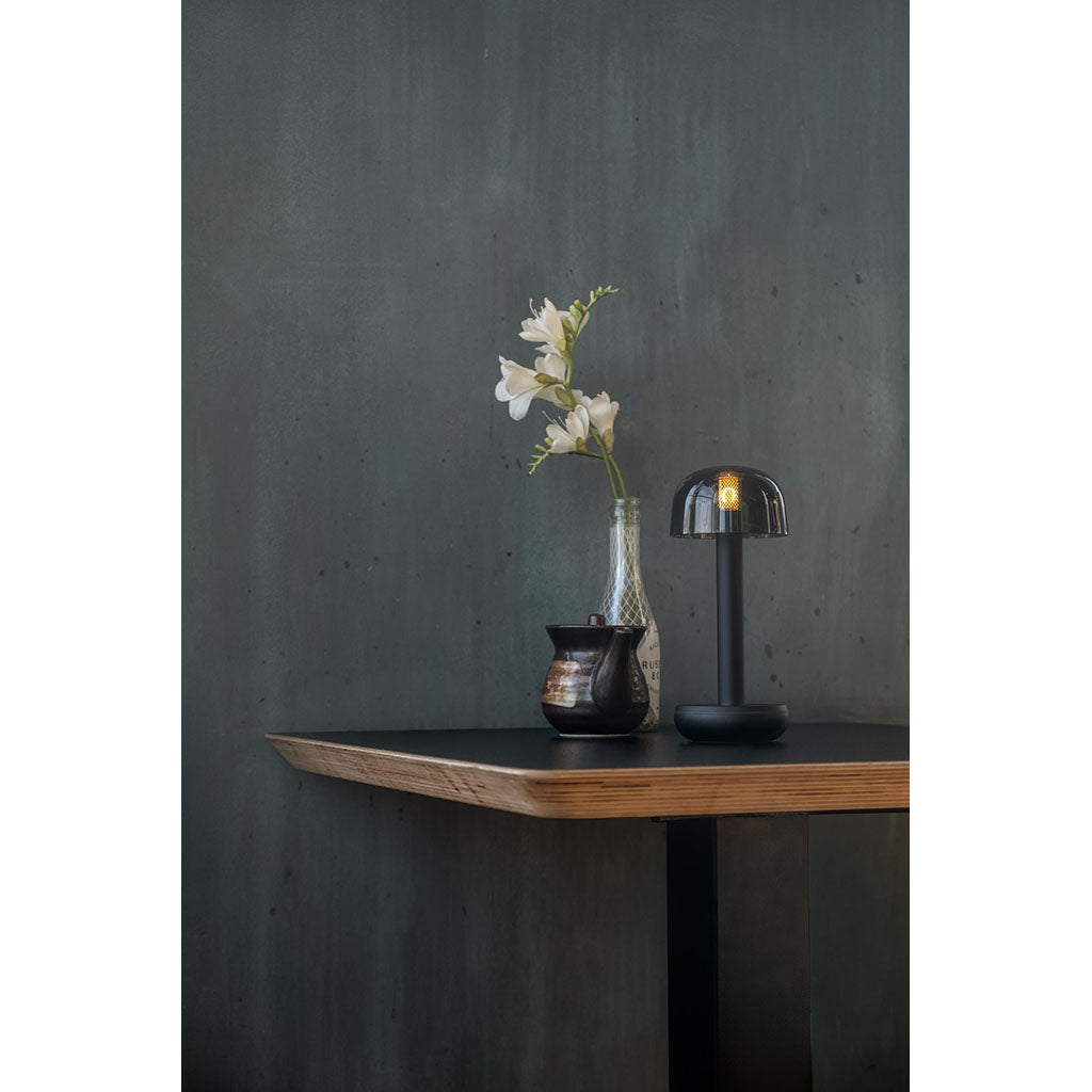 Humble Lights | Two Table Light | Black PC Smoked, Cordless Table Lamp ...