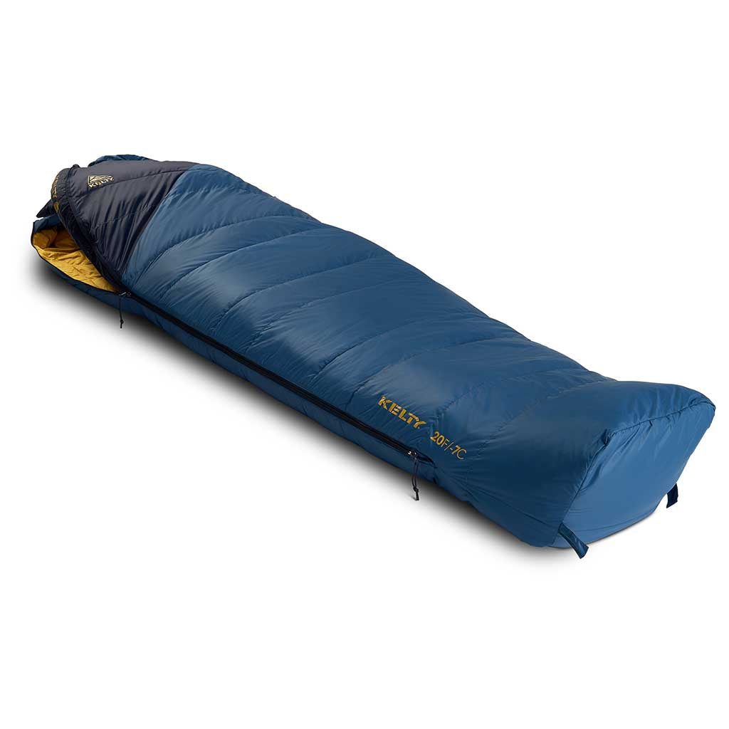 Kelty | Cosmic 20° 550F Down Sleeping Bag | Dark Blue/Olive Oil ...