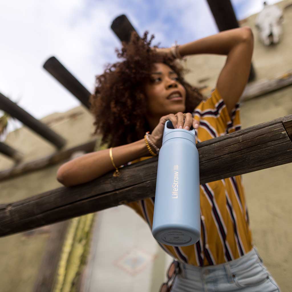 LifeStraw | Lifestraw Go 700ml | Stainless Steel | Icelandic Blue ...