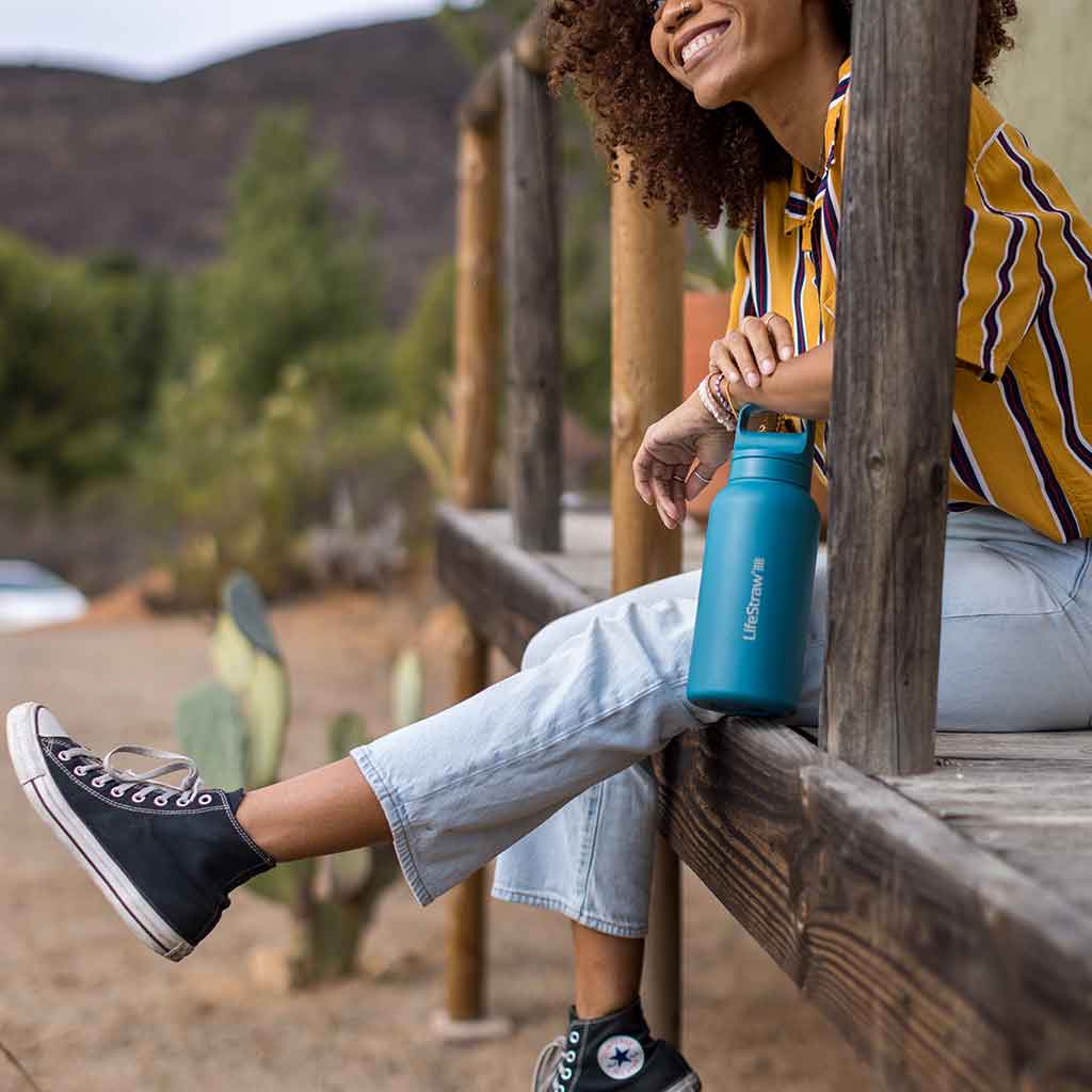 LifeStraw | Lifestraw Go 700ml | Stainless Steel | Laguna Teal - WildBounds