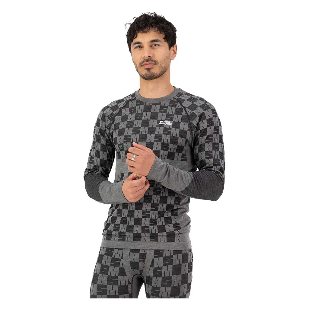 Mons Royale | Ascender Merino Seamless LS | Men's | Dried Sage / Black ...