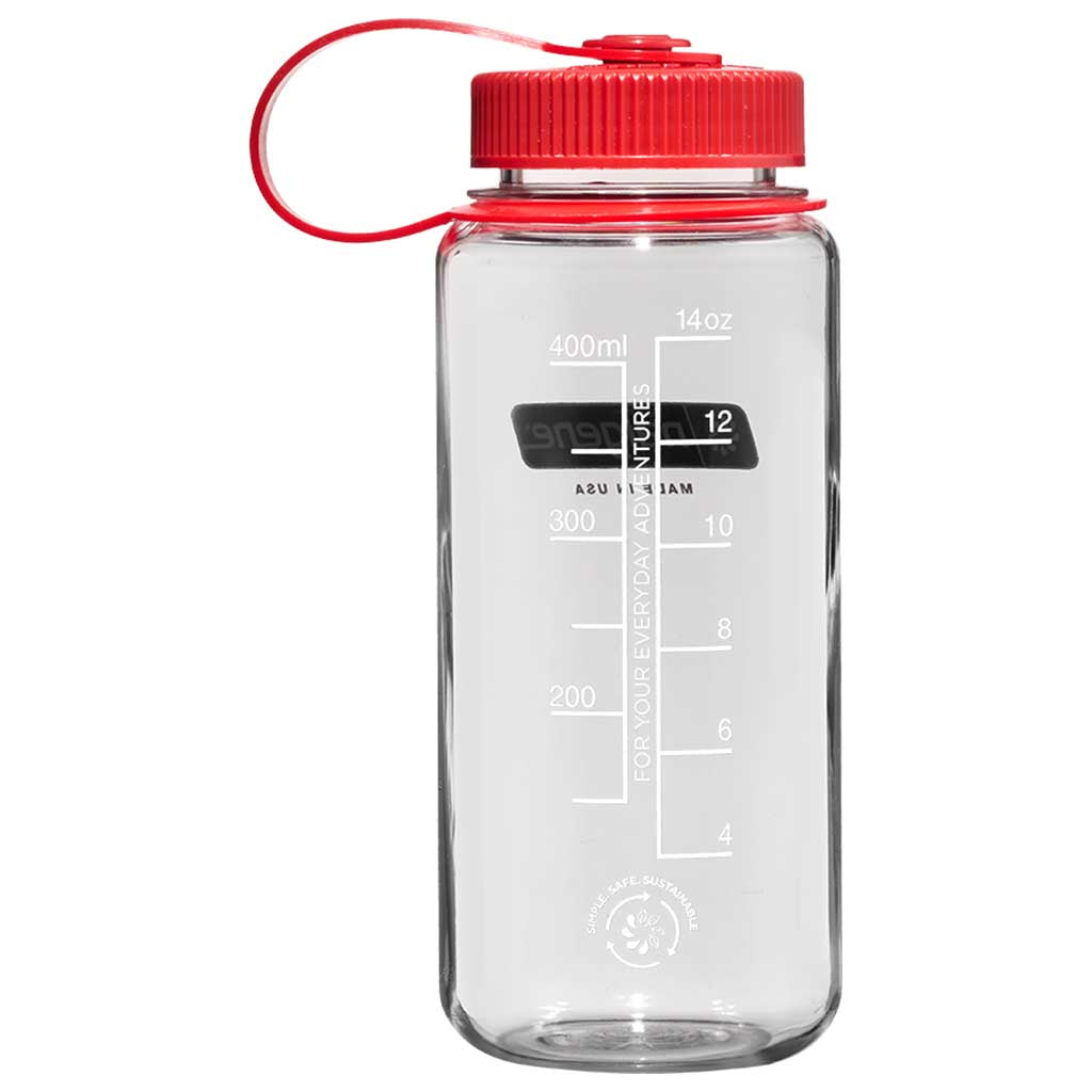Nalgene | 500ml Wide Mouth Tritan Sustain | Clear/Red | WildBounds