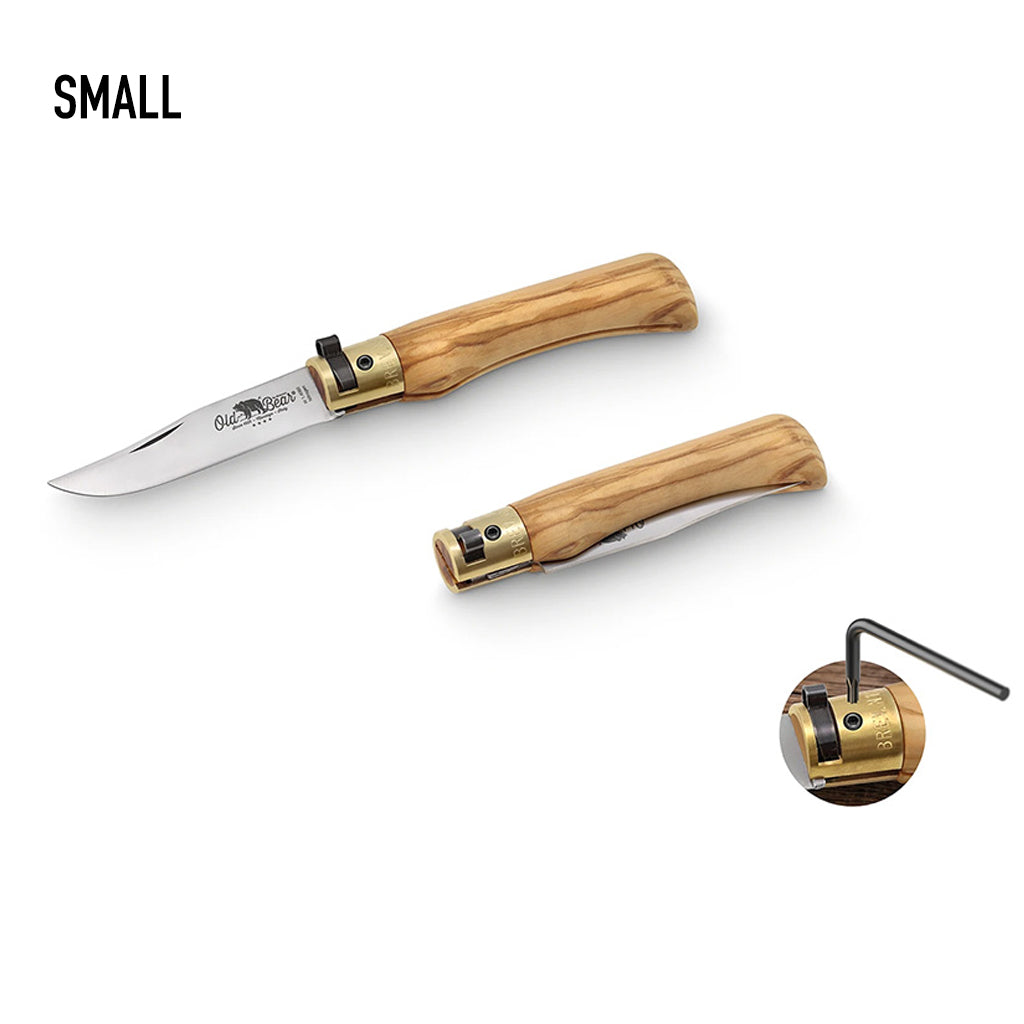 Old Bear | Italian Olive Folding Knife | Stainless Steel | Wood Knife ...