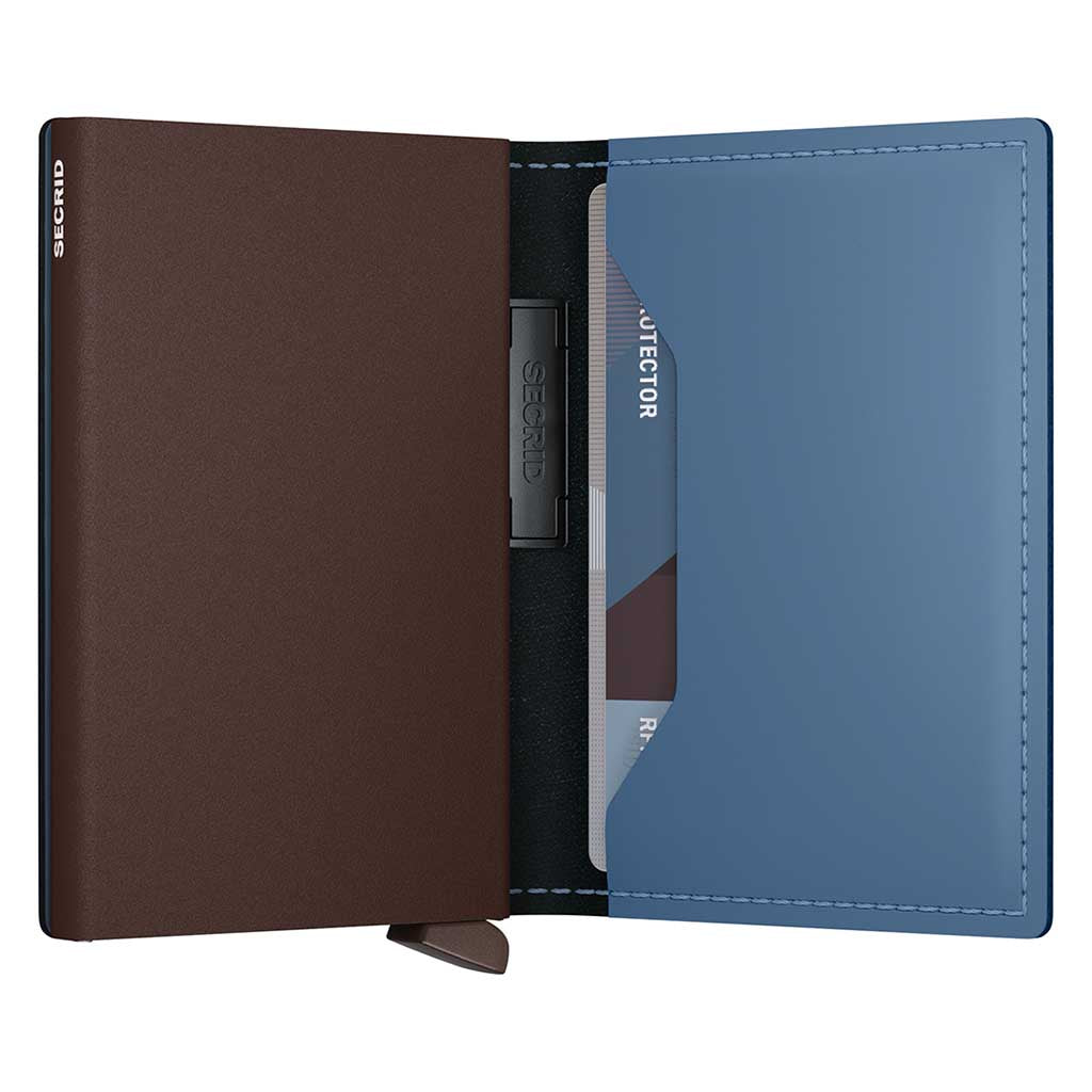 Secrid | Bandwallet Matte Leather | Steel Blue/Brown | Card Holder ...