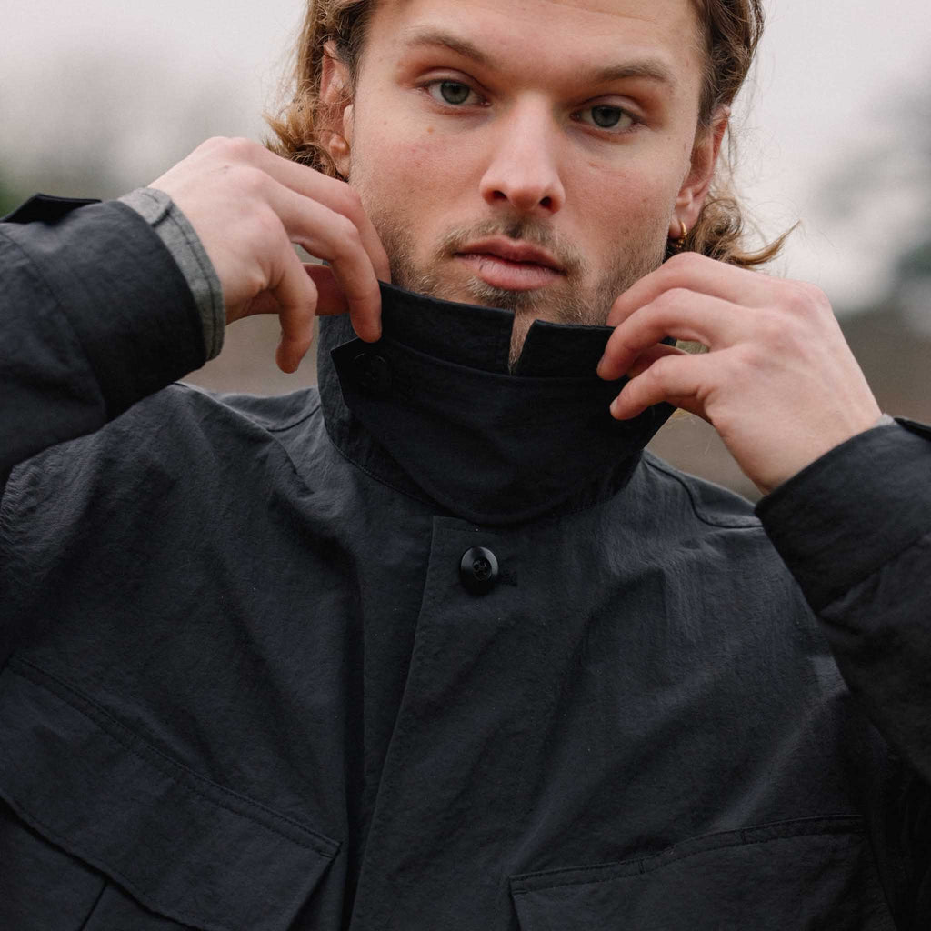 Snow Peak | Nylon Washer Jacket | Military Style Jacket | Black ...