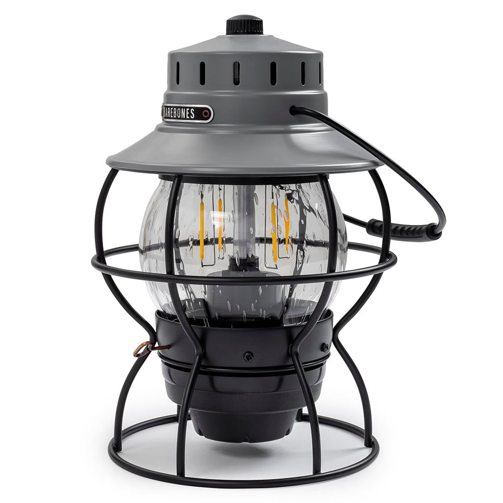 Barebones Living | Railroad Lantern | LED Lantern | Slate Grey - WildBounds