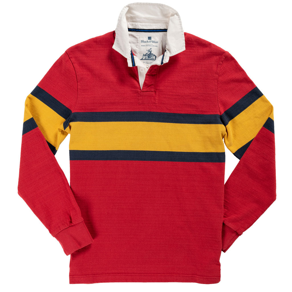 Black & Blue 1871 | Heritage Striped Rugby Shirt | Green | WildBounds
