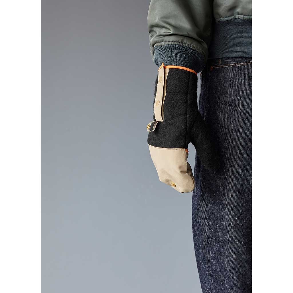Elmer | Recycled Wool Fleece Mitten Cover Gloves | Khaki | WildBounds