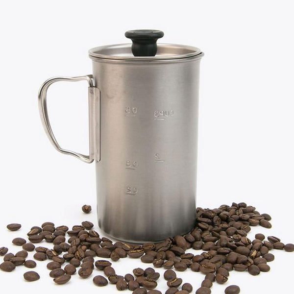 Snow Peak | Titanium French Press (3 Cups) | Camp Coffee Maker - WildBounds