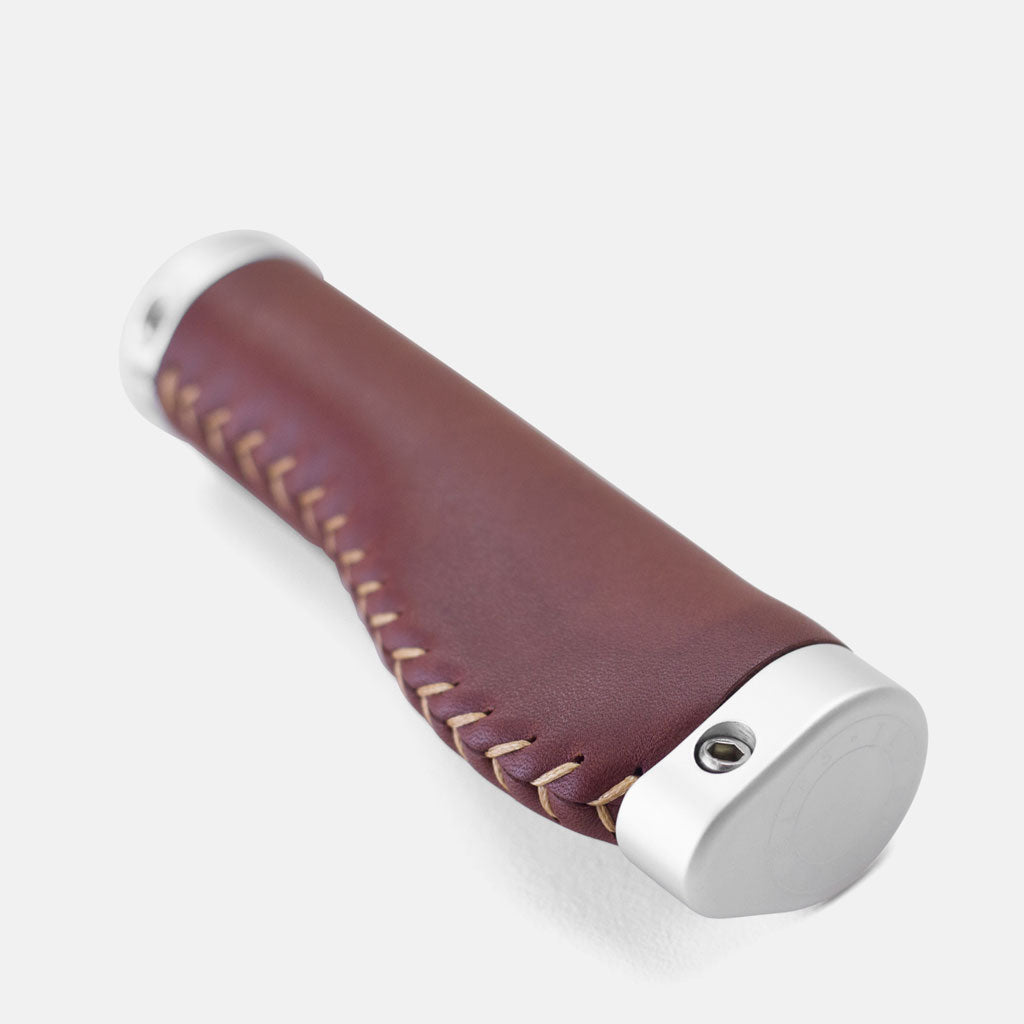 Temple Cycles | Ergonomic Leather Grips | Handlebar Grips, Dark Brown ...